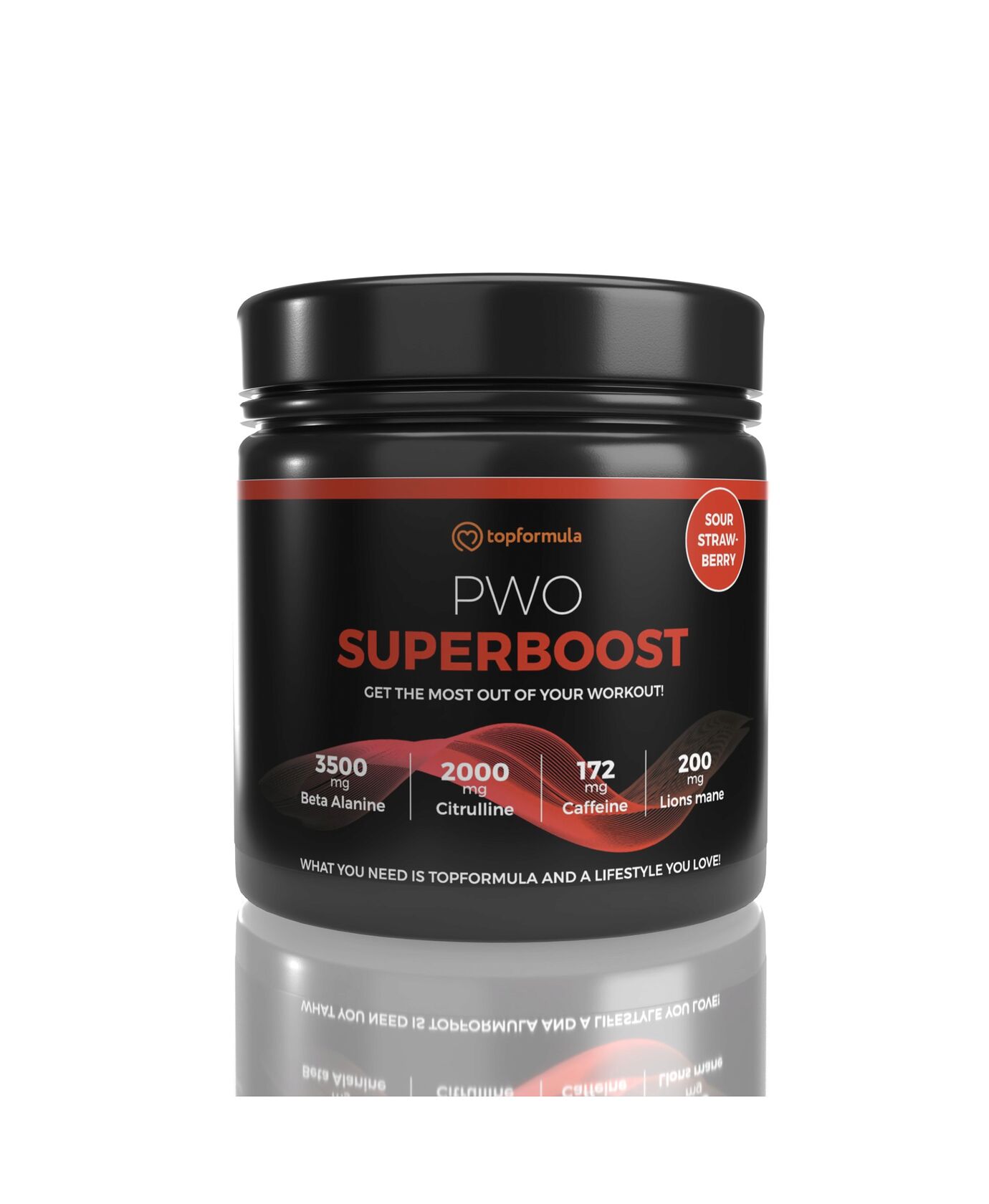 Köp Topformula Sport | PWO Superboost Sour Strawberry - 300g | Topformula