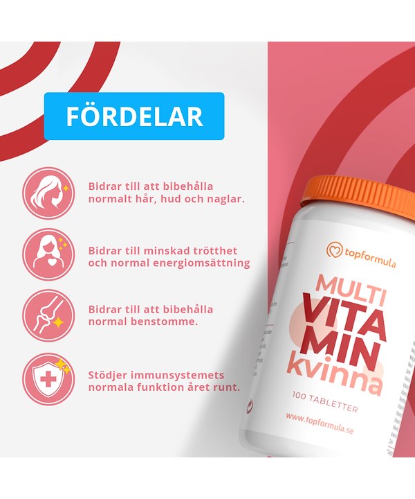 Köp Topformula | Multivitamin och mineral Kvinna | 100 tabletter ...